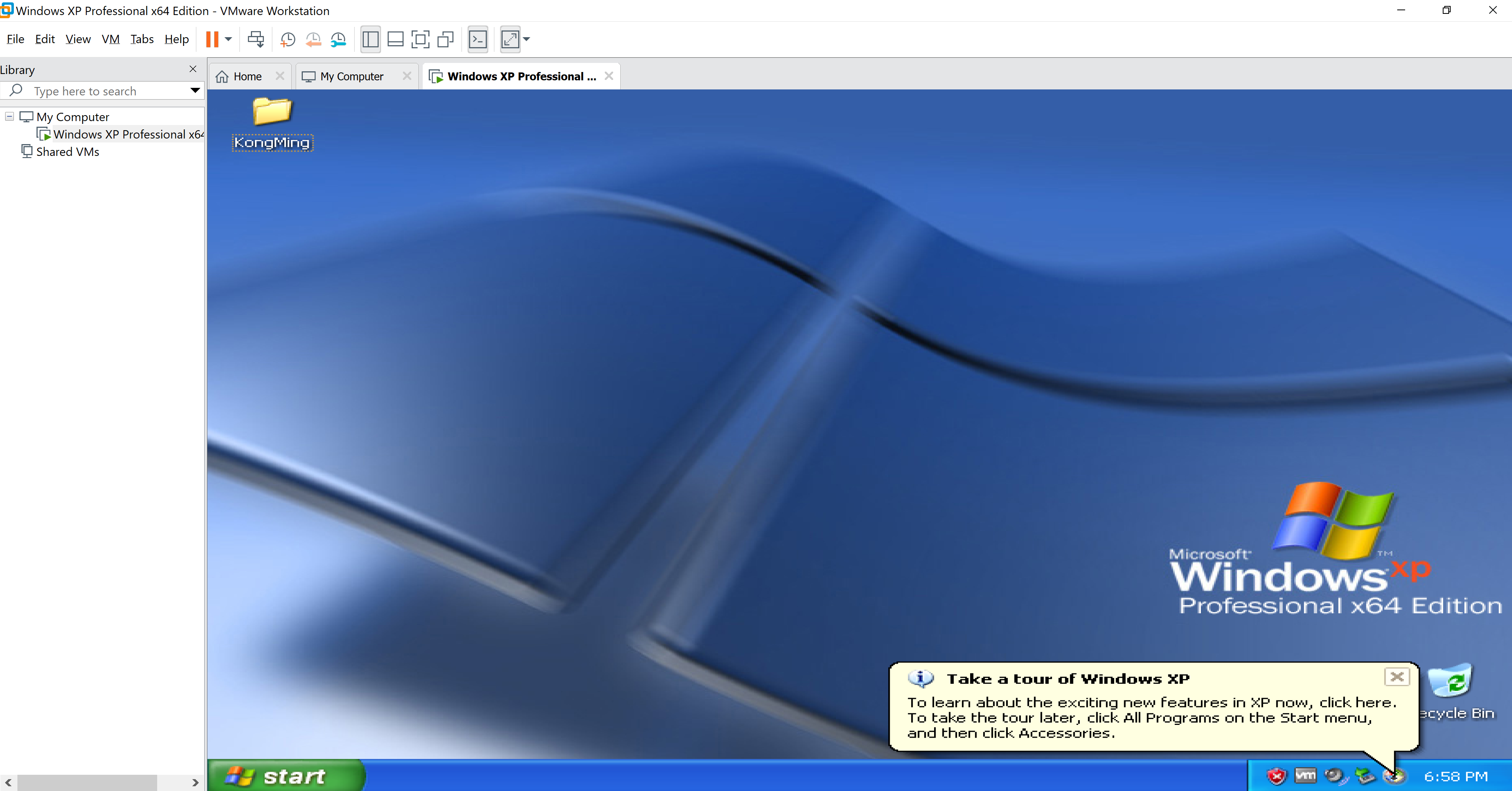 Install Windows XP VMware instance – Bo Song